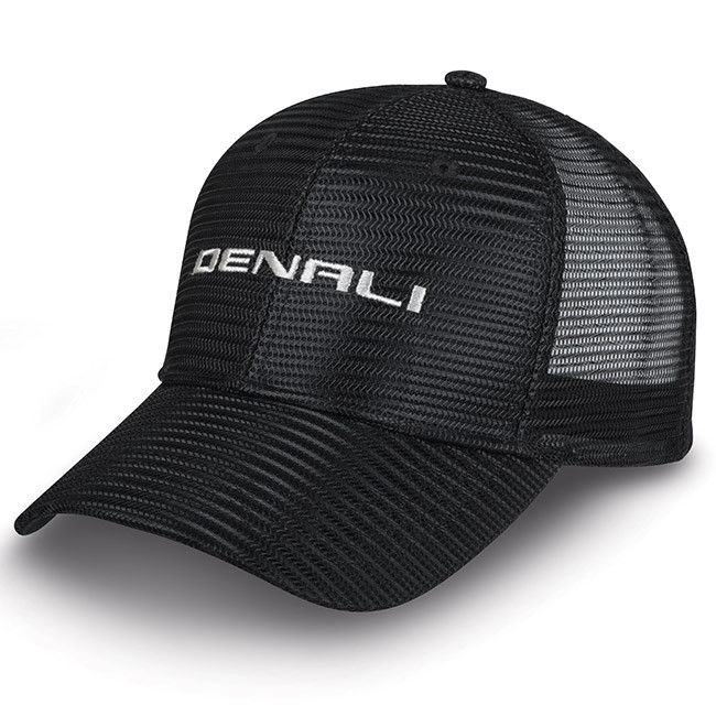 GMC DENALI TRUCK LOGO TWILL/MESH VALUE CAP OVERLAY SILVER BLACK NEW HAT ...